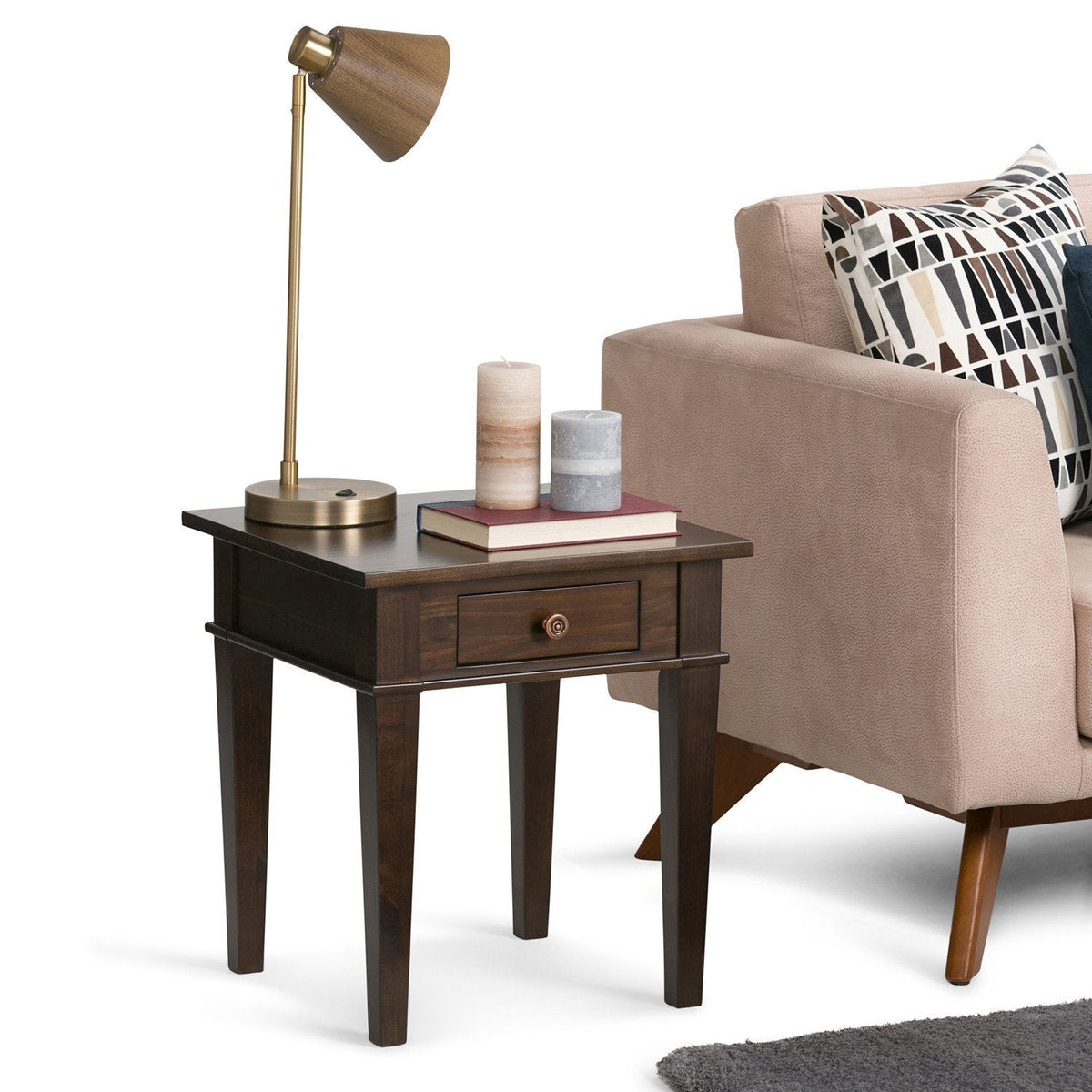 Solid Wood End Table | Square End Table With Storage – Simpli Home