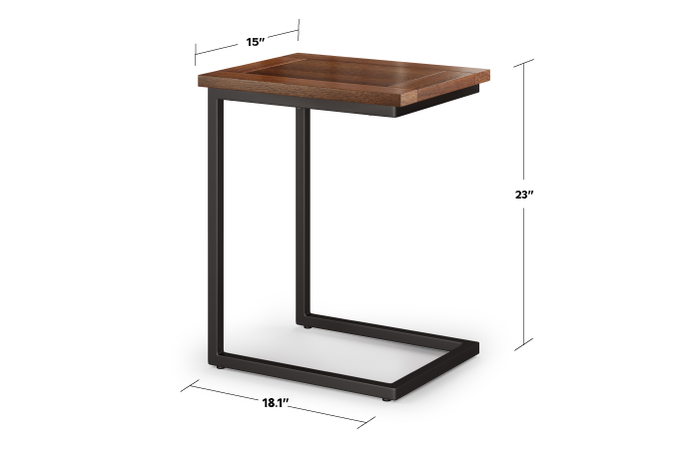 Skyler Solid Wood C Side Table With Metal Legs | Simpli Home