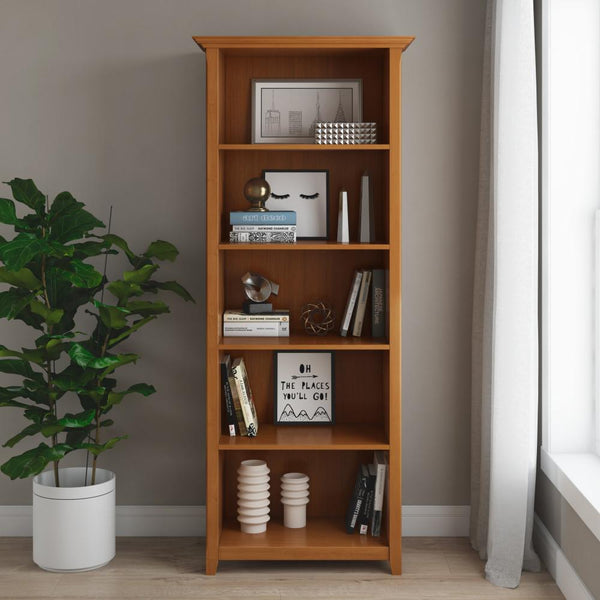 Amherst 5 Shelf Bookcase | Solid Wood Bookcases | Simpli Home