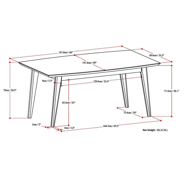 Draper Dining Table in Rubberwood – Simpli Home