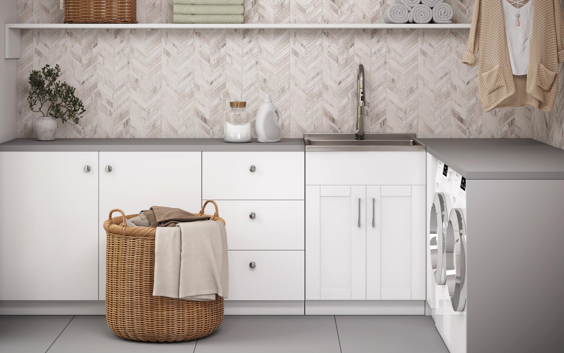 Modern Wide Shaker 24 inch Laundry Cabinet – Simpli Home