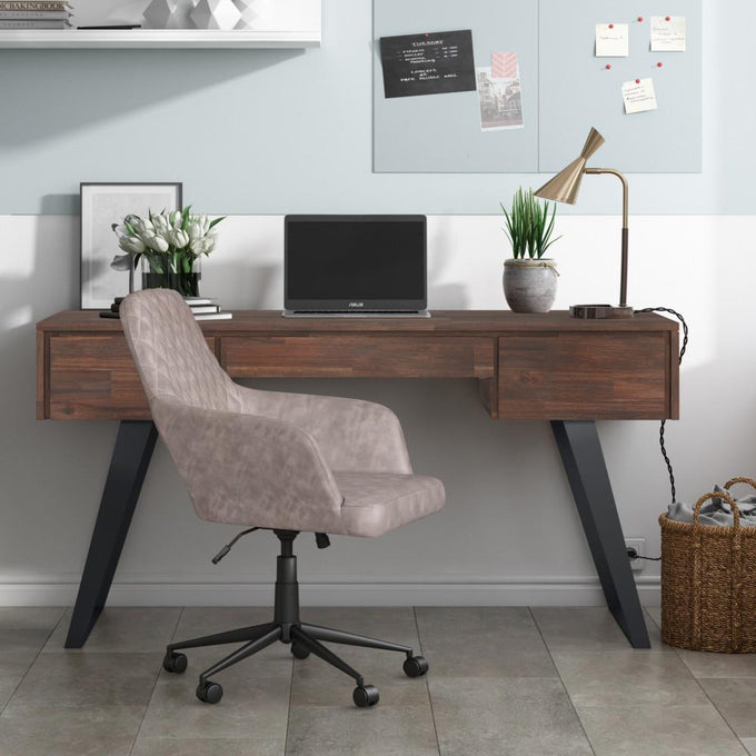 Lowry Desk with Deep Drawers | Wood Computer Desks | Simpli Home