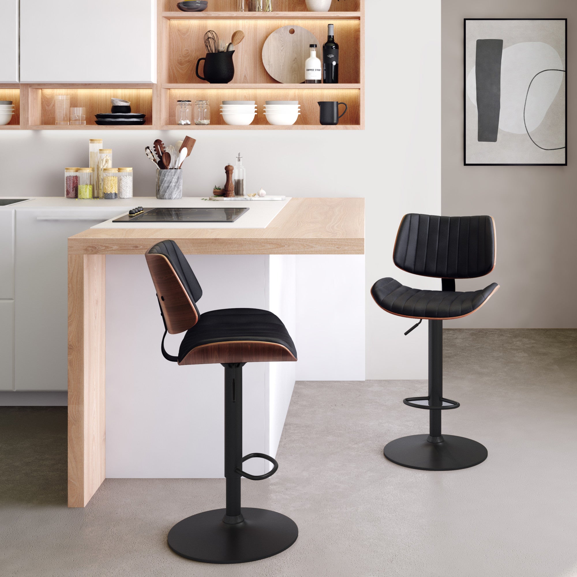 Novak Adjustable Swivel Bar Stool – Simpli Home
