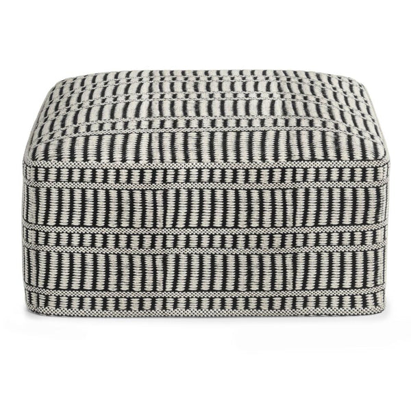 Safford Square Woven Outdoor/ Indoor Pouf | Pouf Ottomans – Simpli Home