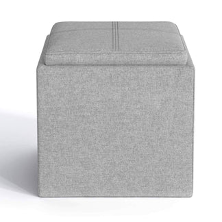 Small Storage Ottoman | Cube Storage Ottoman With Tray – Simpli Home