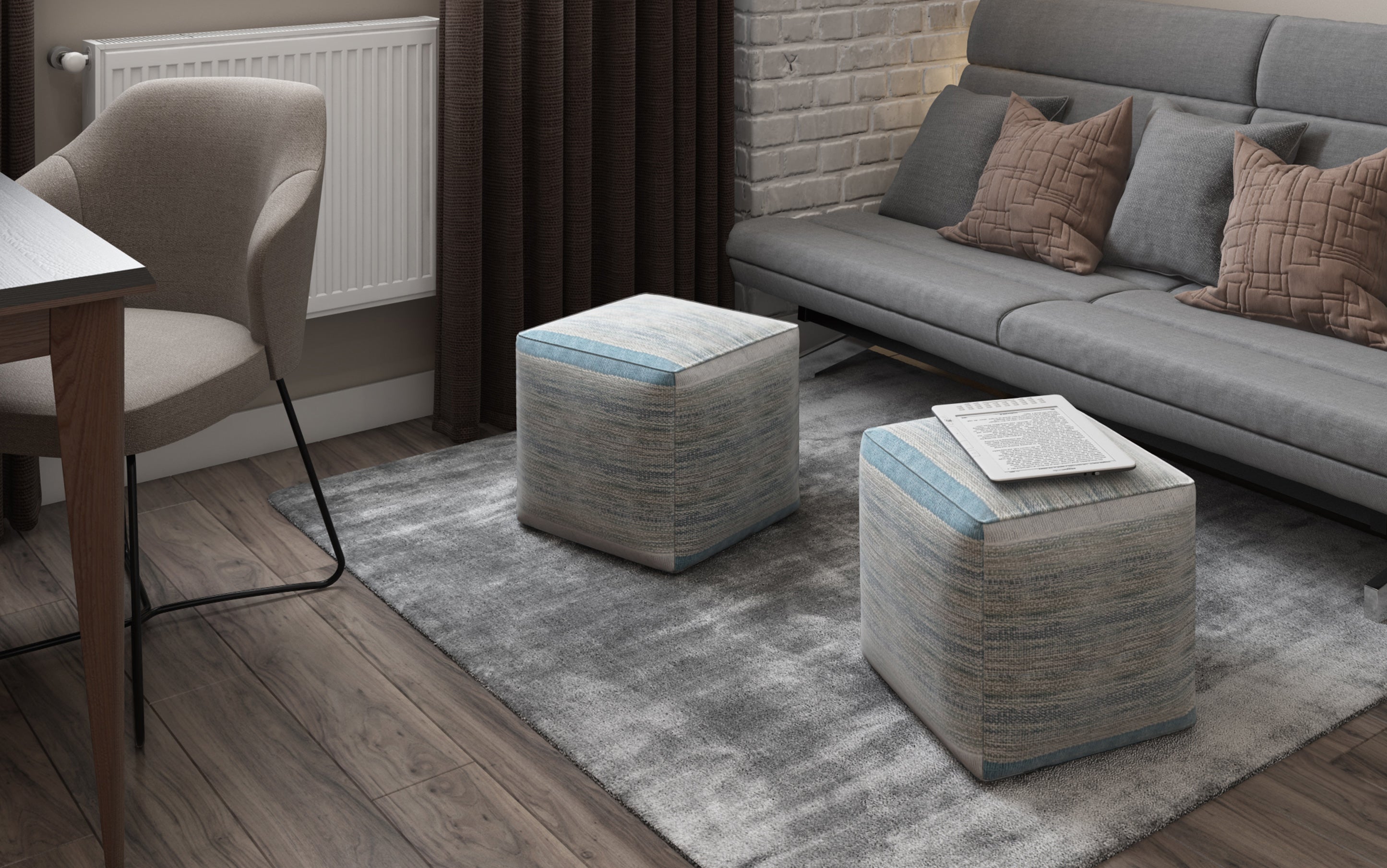 Naya Cube Pouf | Pouf Ottomans | Simpli Home