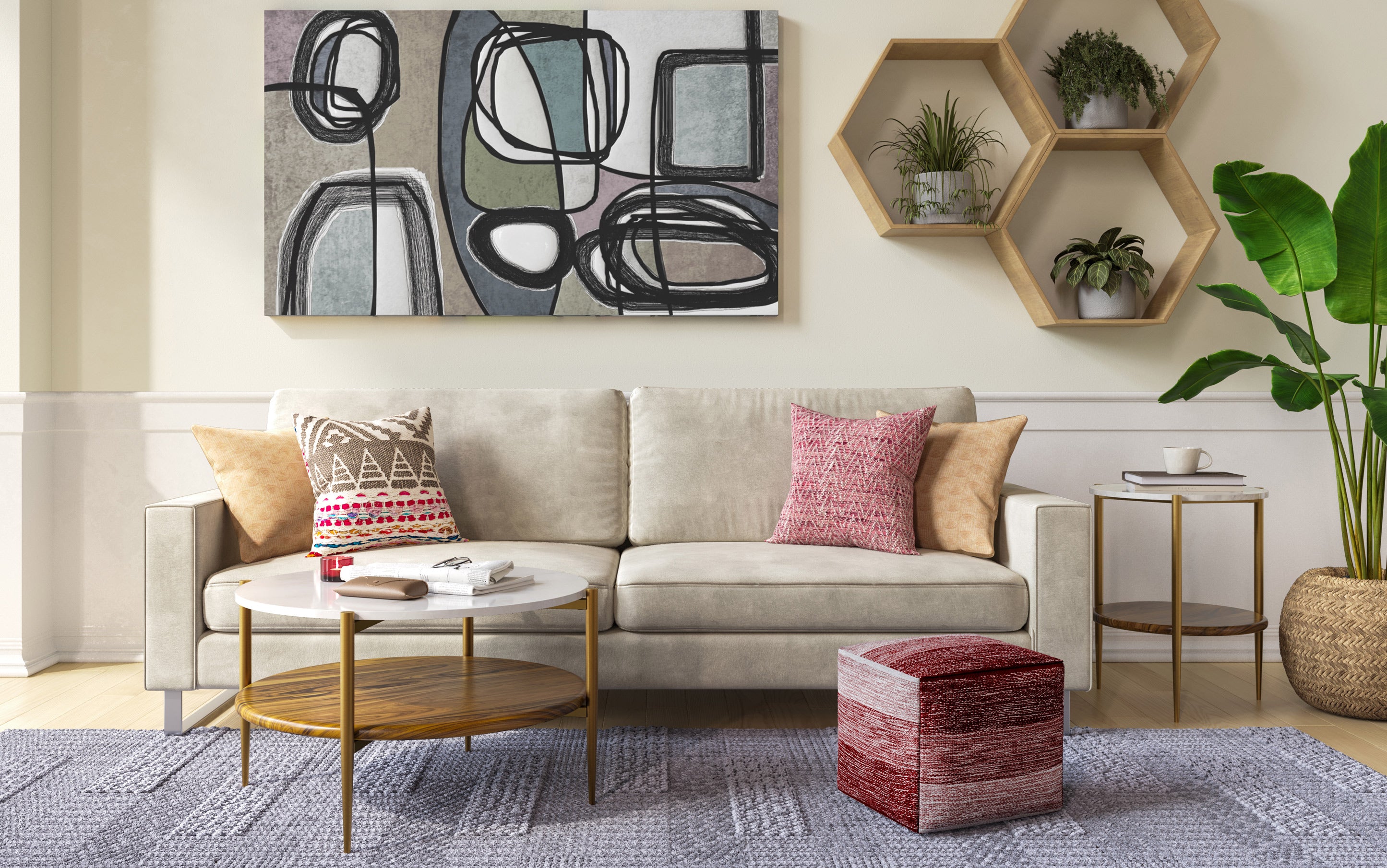 Naya Cube Pouf | Pouf Ottomans | Simpli Home