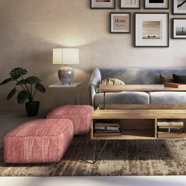 Nate Square Pouf | Pouf Ottomans | Simpli Home