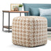 Jute Wool Pouf Ottoman | Cullen Cube Pouf – Simpli Home