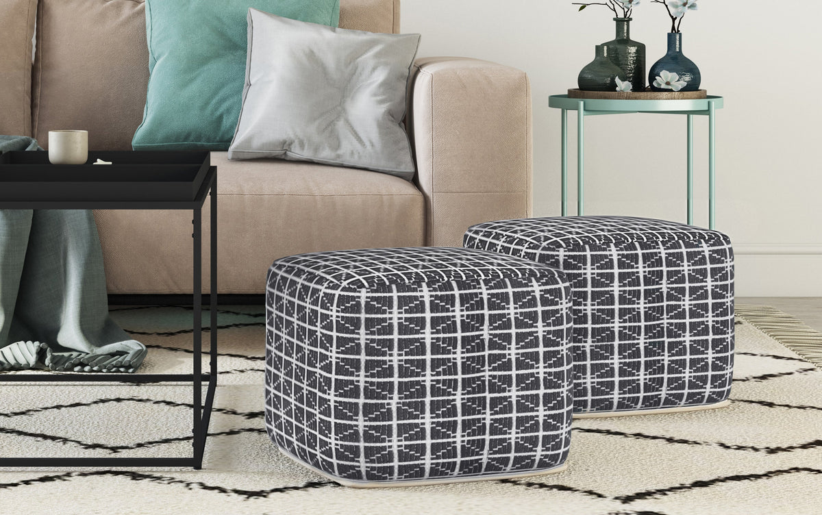 Cotton Square Pouf | Noreen Square Pouf – Simpli Home