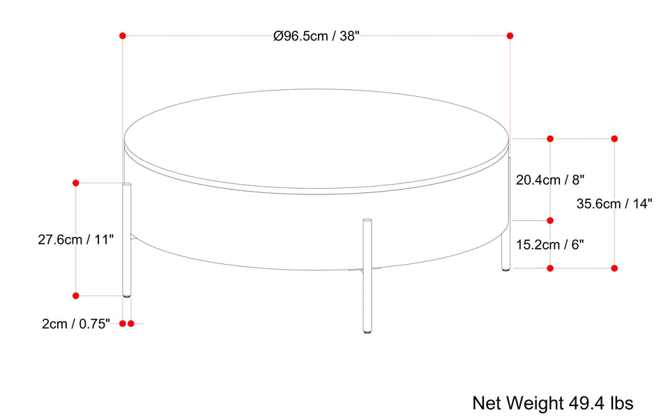 Rayburn Drum Coffee Table in Mango – Simpli Home