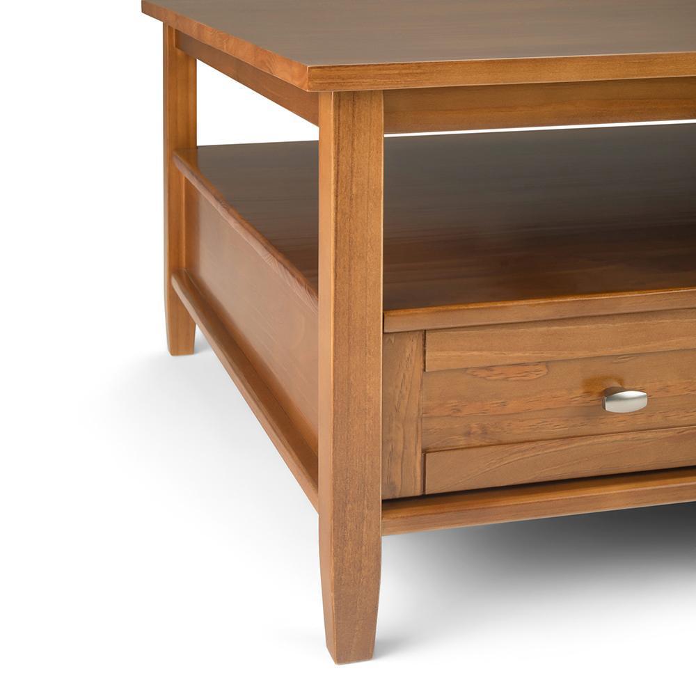 Warm Shaker Solid Wood Square Coffee Table in Distressed Grey ...