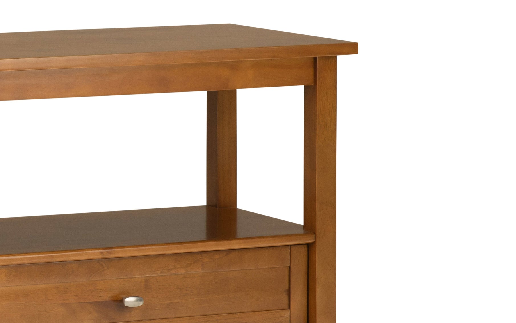 Warm Shaker Solid Wood Wide Console Sofa Table in Honey Brown ...