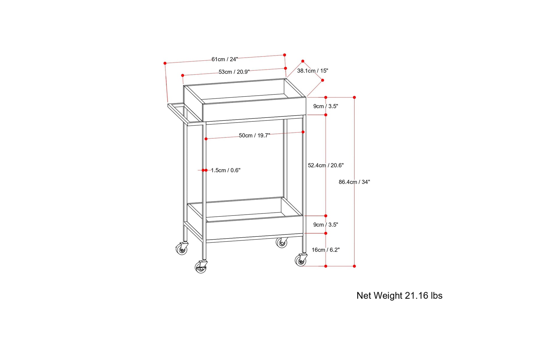 Simons 24 inch Bar Cart in Mango – Simpli Home