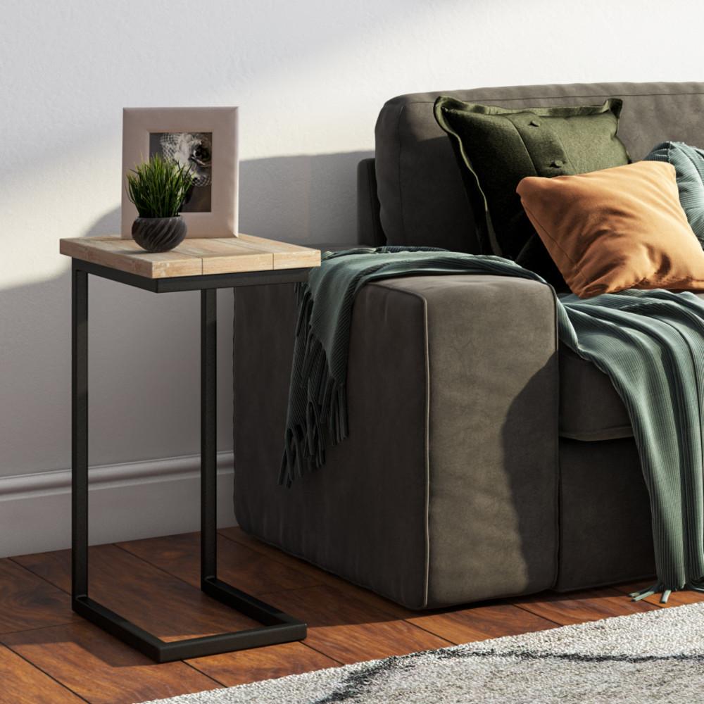 Skyler Solid Wood C Side Table With Metal Legs | Simpli Home