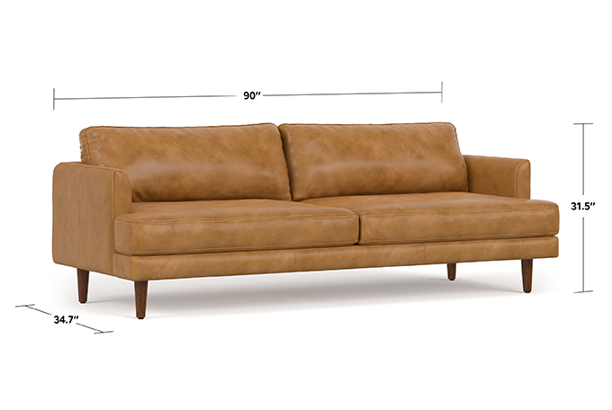 Livingston 90-inch Sofa in Genuine Leather – Simpli Home