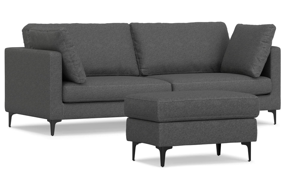 Ava 90 inch Mid Century Sofa with Ottoman Set – Simpli Home