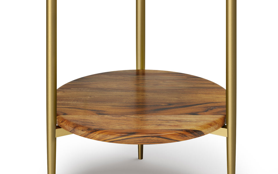 Wagner Round Marble & Wood Side Table – Simpli Home