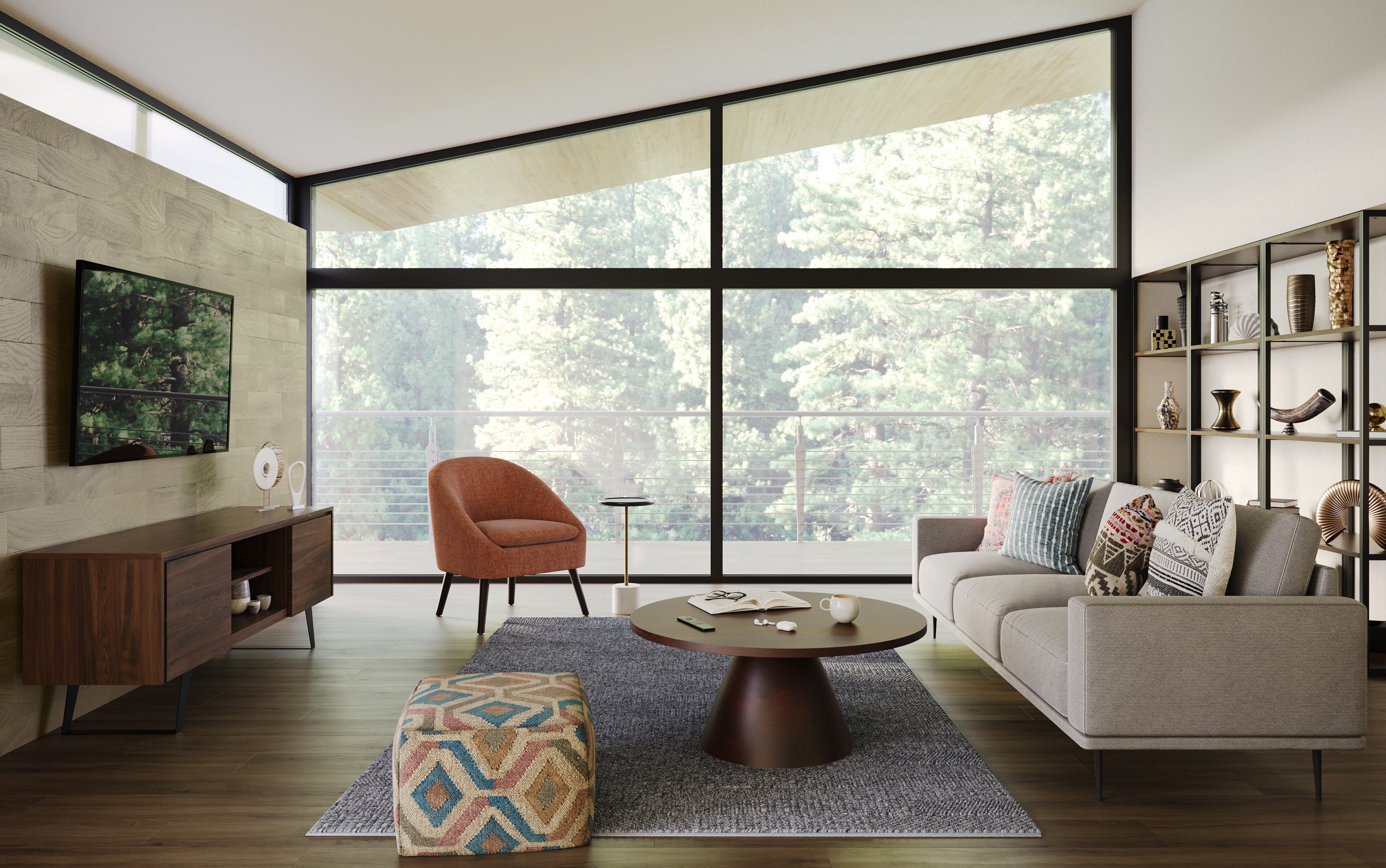 Round Acacia Coffee Table | Winnie Round Coffee Table – Simpli Home