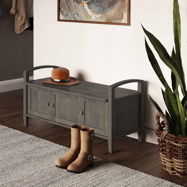 Warm Shaker Entryway Storage Bench | Mudroom Bench | Simpli Home