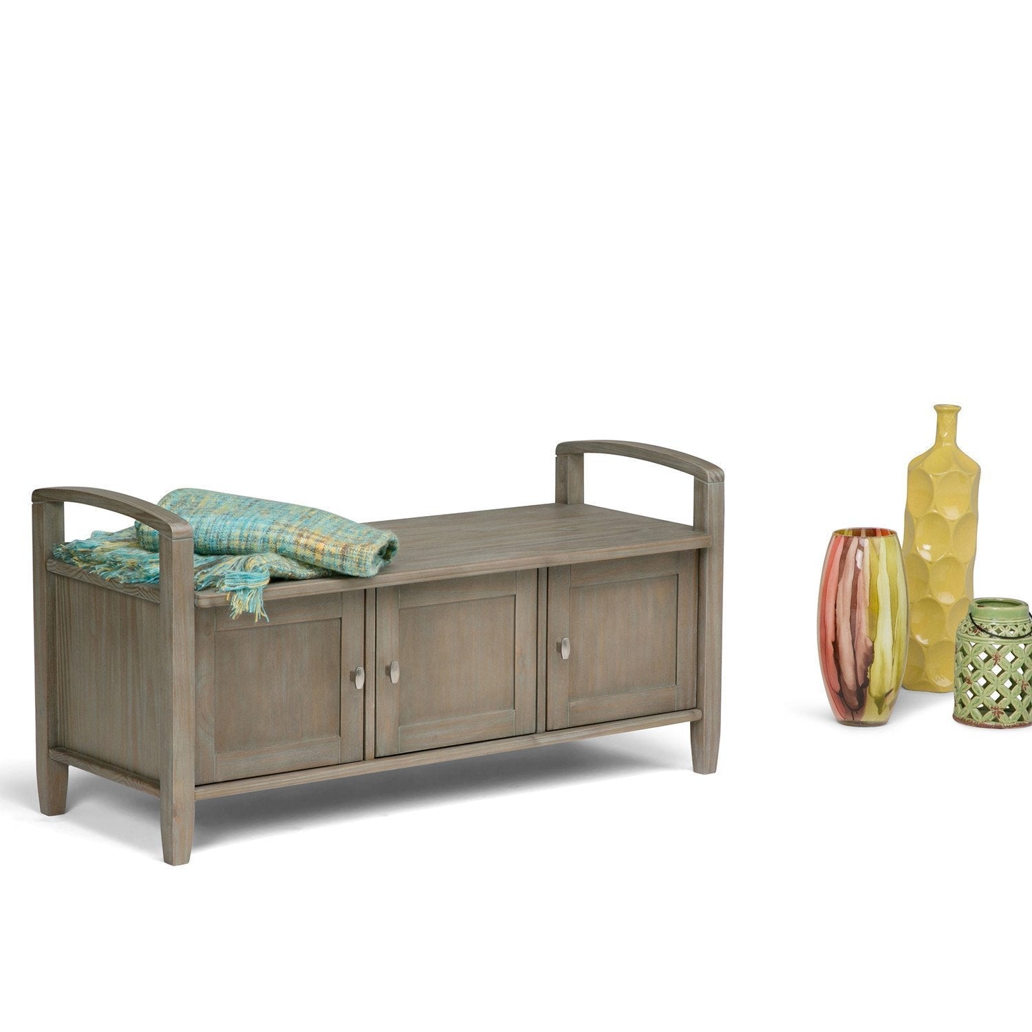 Warm Shaker Entryway Storage Bench | Mudroom Bench | Simpli Home