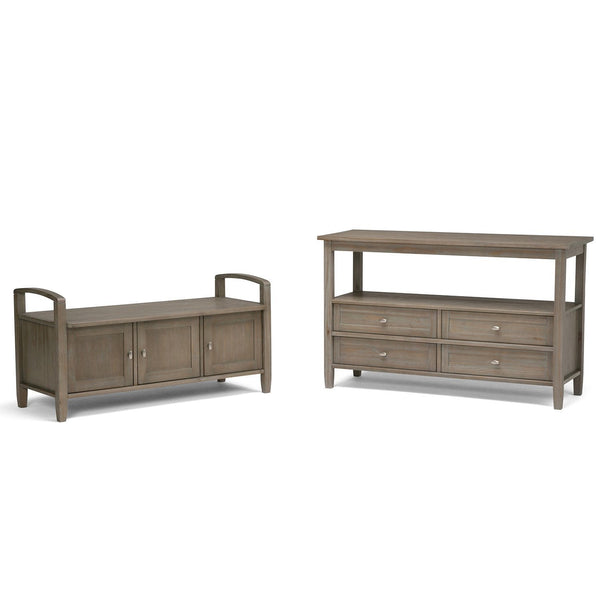 Warm Shaker Entryway Storage Bench | Mudroom Bench | Simpli Home