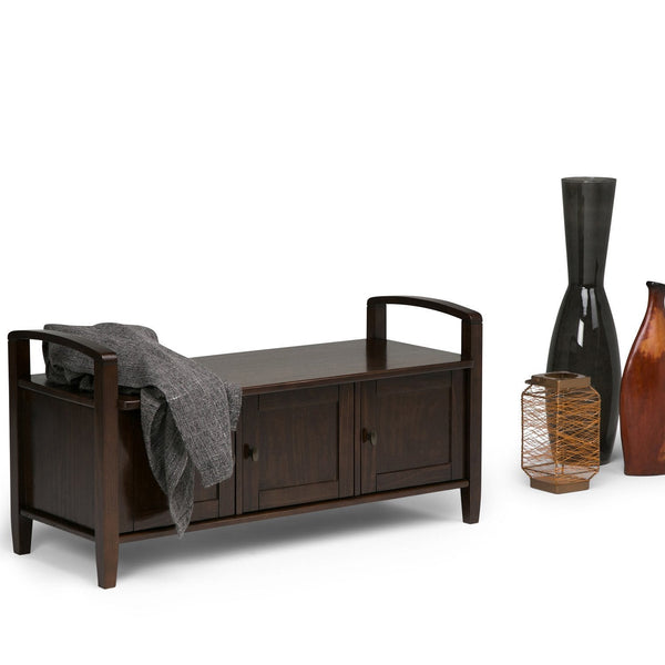 Warm Shaker Entryway Storage Bench | Mudroom Bench | Simpli Home