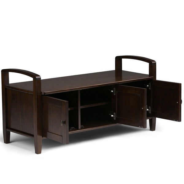 Warm Shaker Entryway Storage Bench | Mudroom Bench | Simpli Home