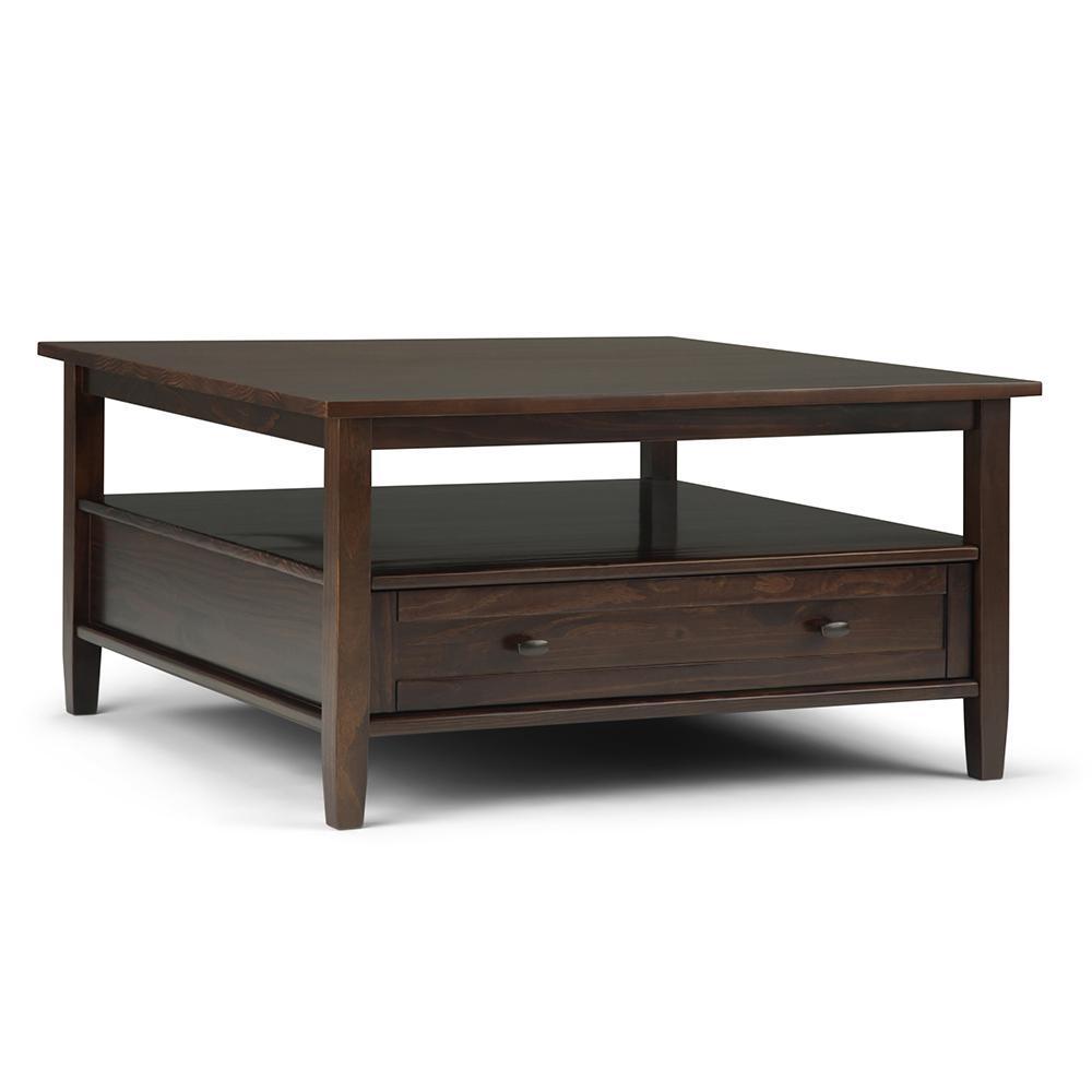 Warm Shaker Solid Wood Square Coffee Table in Distressed Grey ...