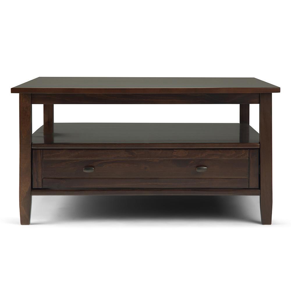 Warm Shaker Solid Wood Square Coffee Table in Distressed Grey ...