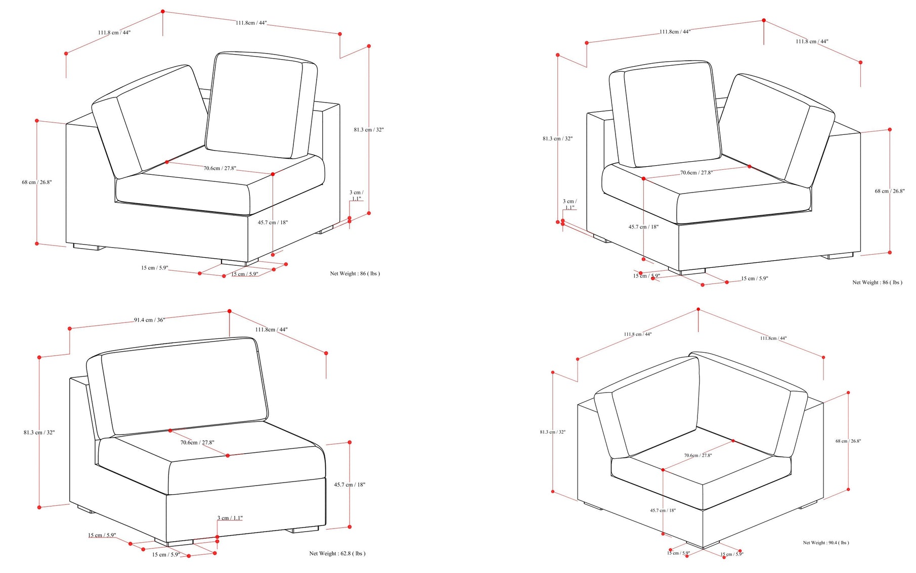 Jasmine Corner Sectional – Simpli Home