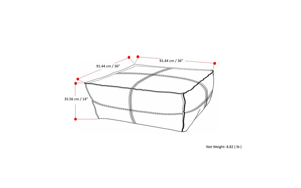 Brody Extra Large Pouf – Simpli Home