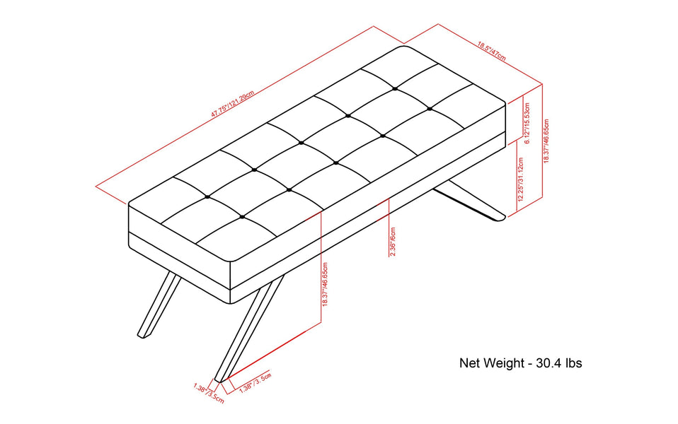 Pierce Mid Century Ottoman | Bedroom Bench | Simpli Home