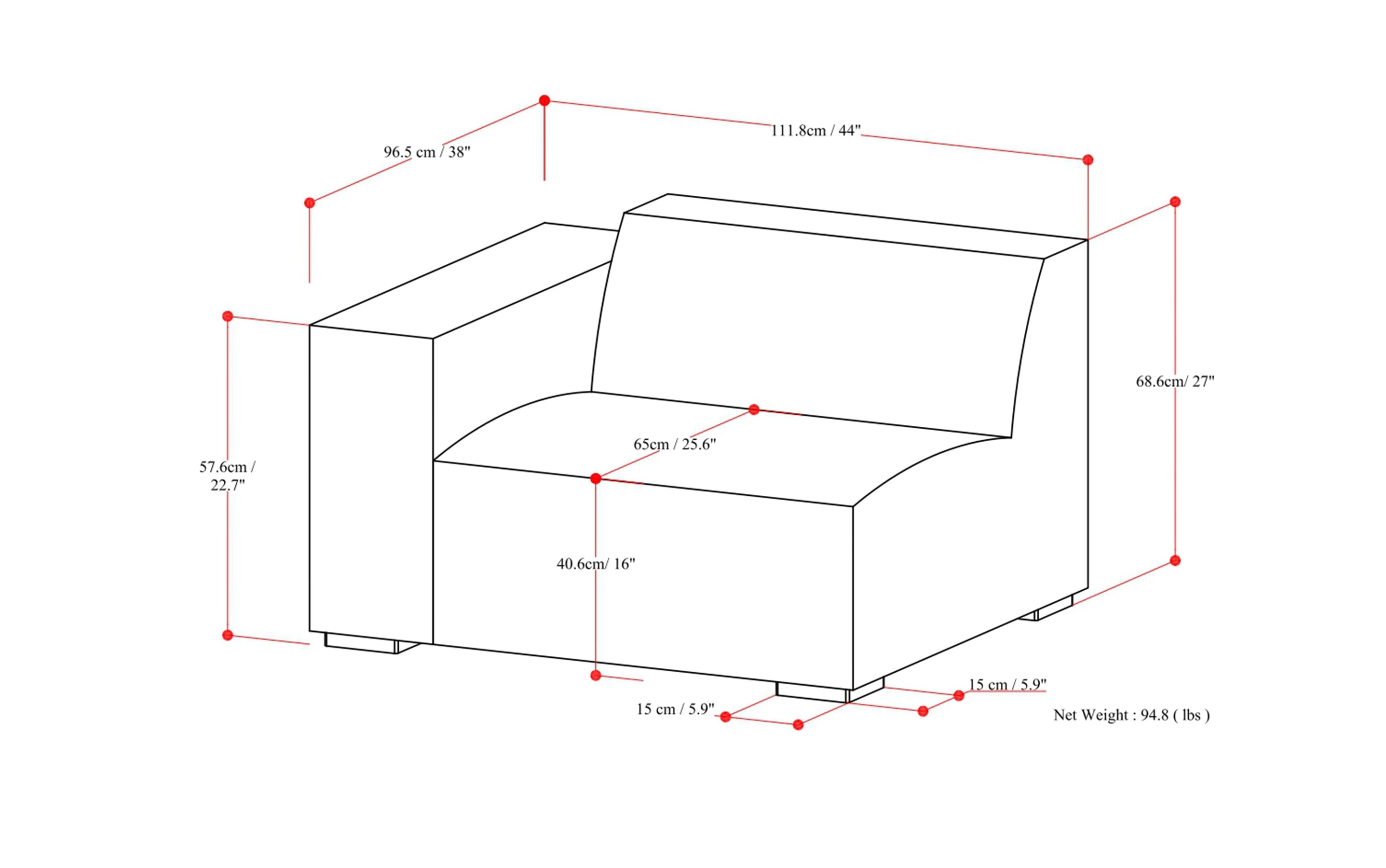 Rex Left Arm Module – Simpli Home