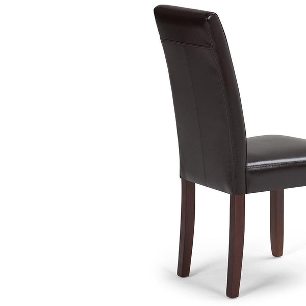 Acadian Faux Leather Parson Dining Chair in Tanners Brown (Set of 2 ...