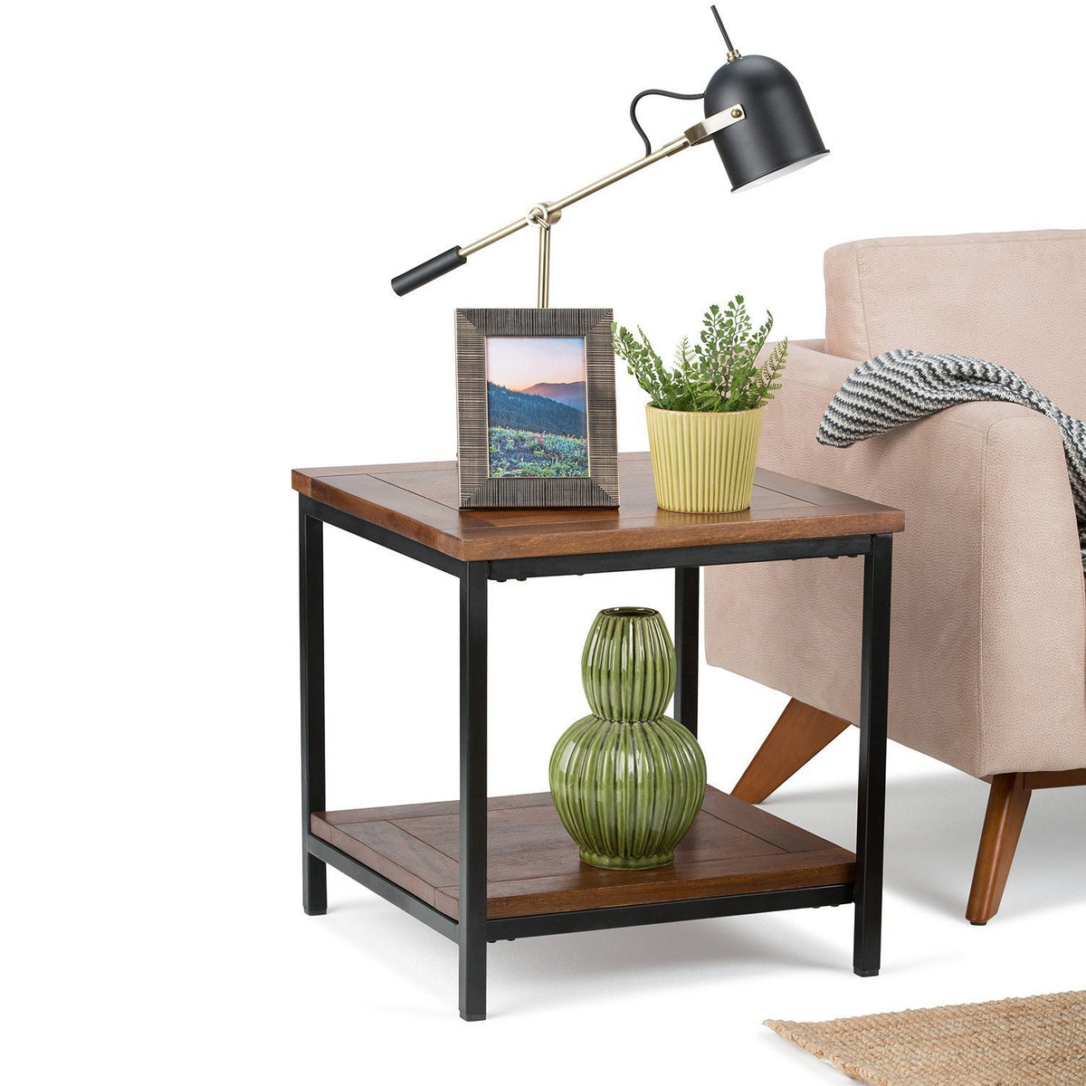 Industrial Mango Wood End Table | Skyler End Table – Simpli Home