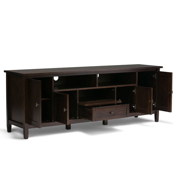 Warm Shaker 72 inch TV Stand for TVs up to 80 inches in Honey Brown ...